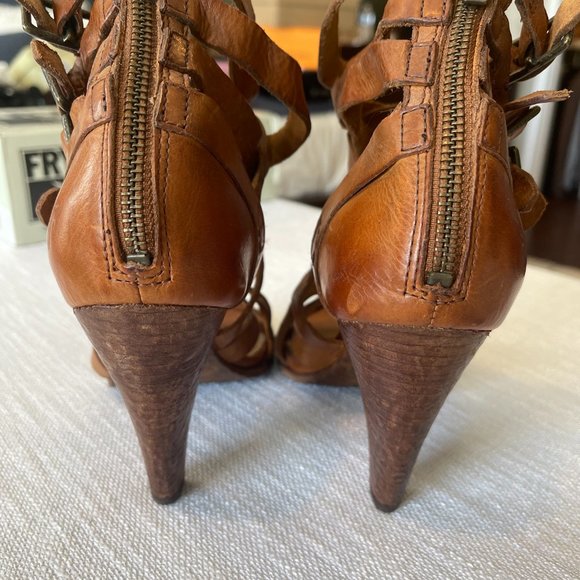 Frye | Shoes | New In Box Frye Mika Strappy Heel In Brown Size 75 ...